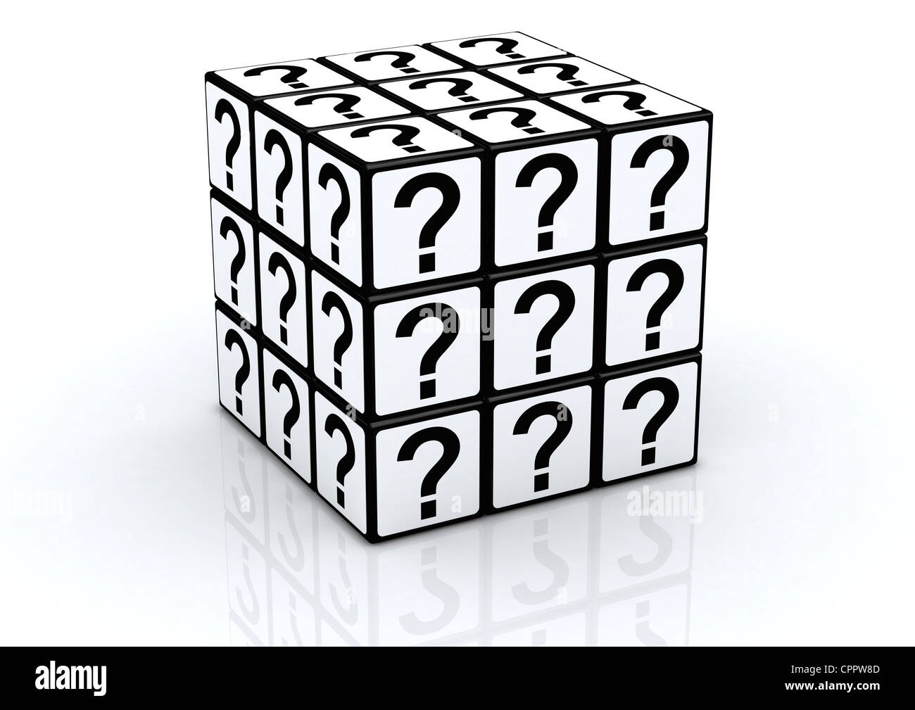 rubik's cube with question mark Stock Photo - Alamy