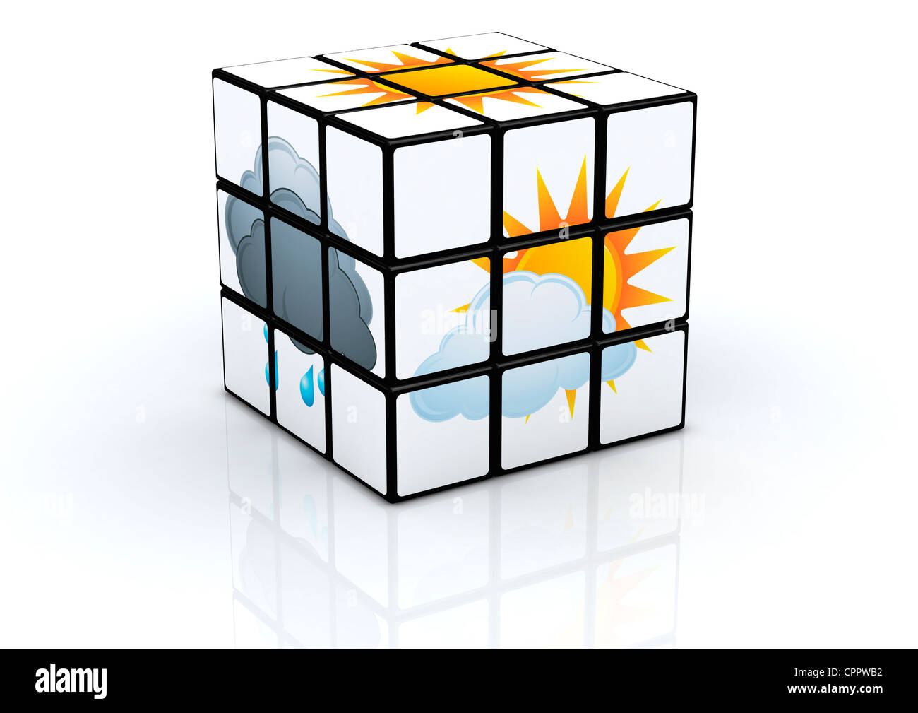 rubik's cube with weather symbol Stock Photo - Alamy