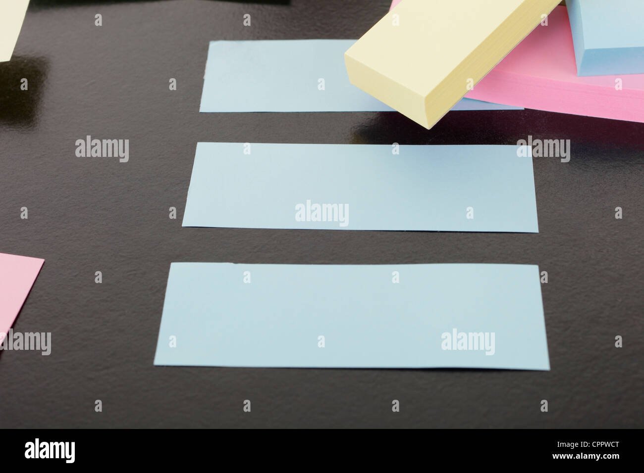 Black board with empty notes Stock Photo - Alamy