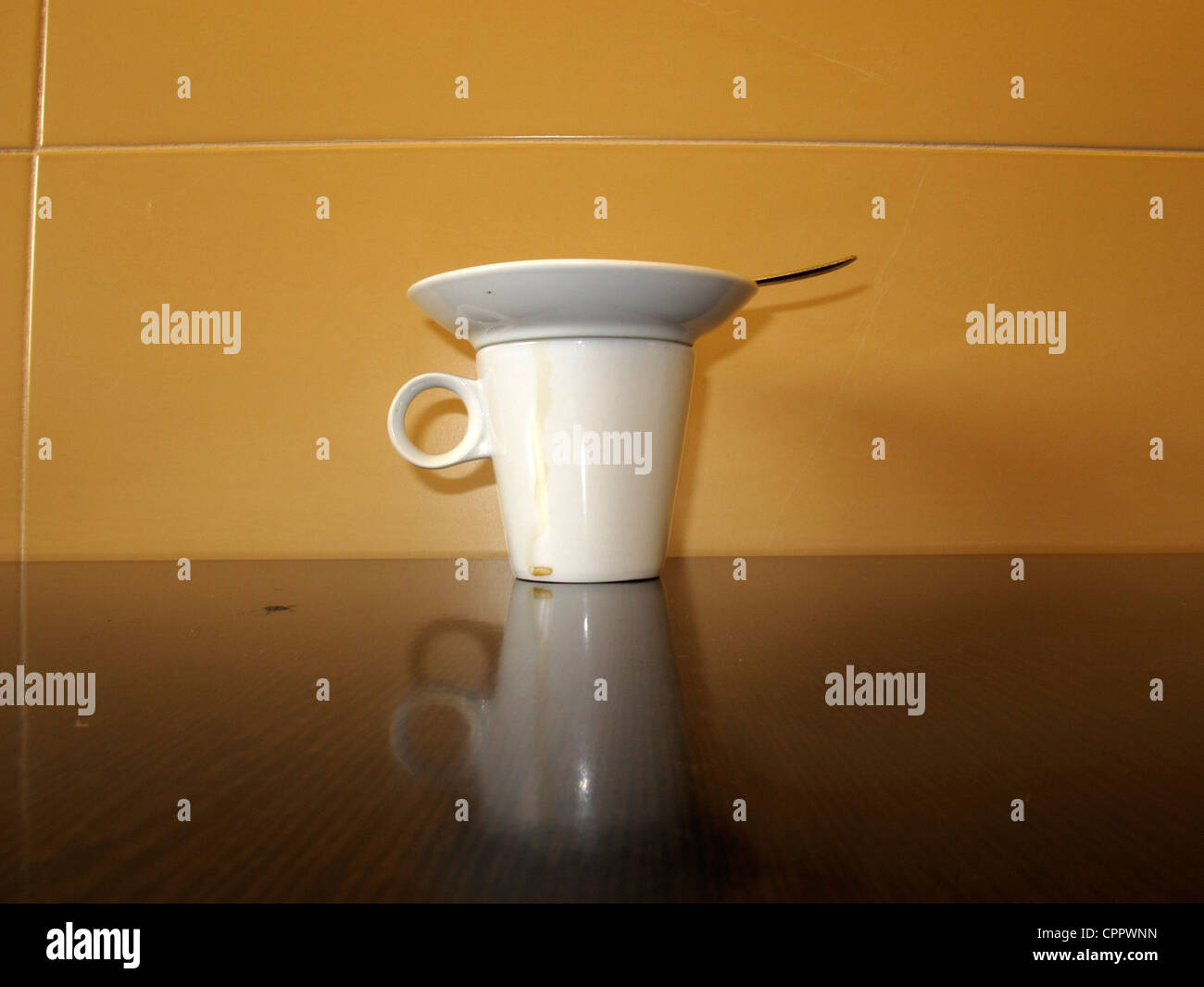 Coffee covered with dish Stock Photo - Alamy