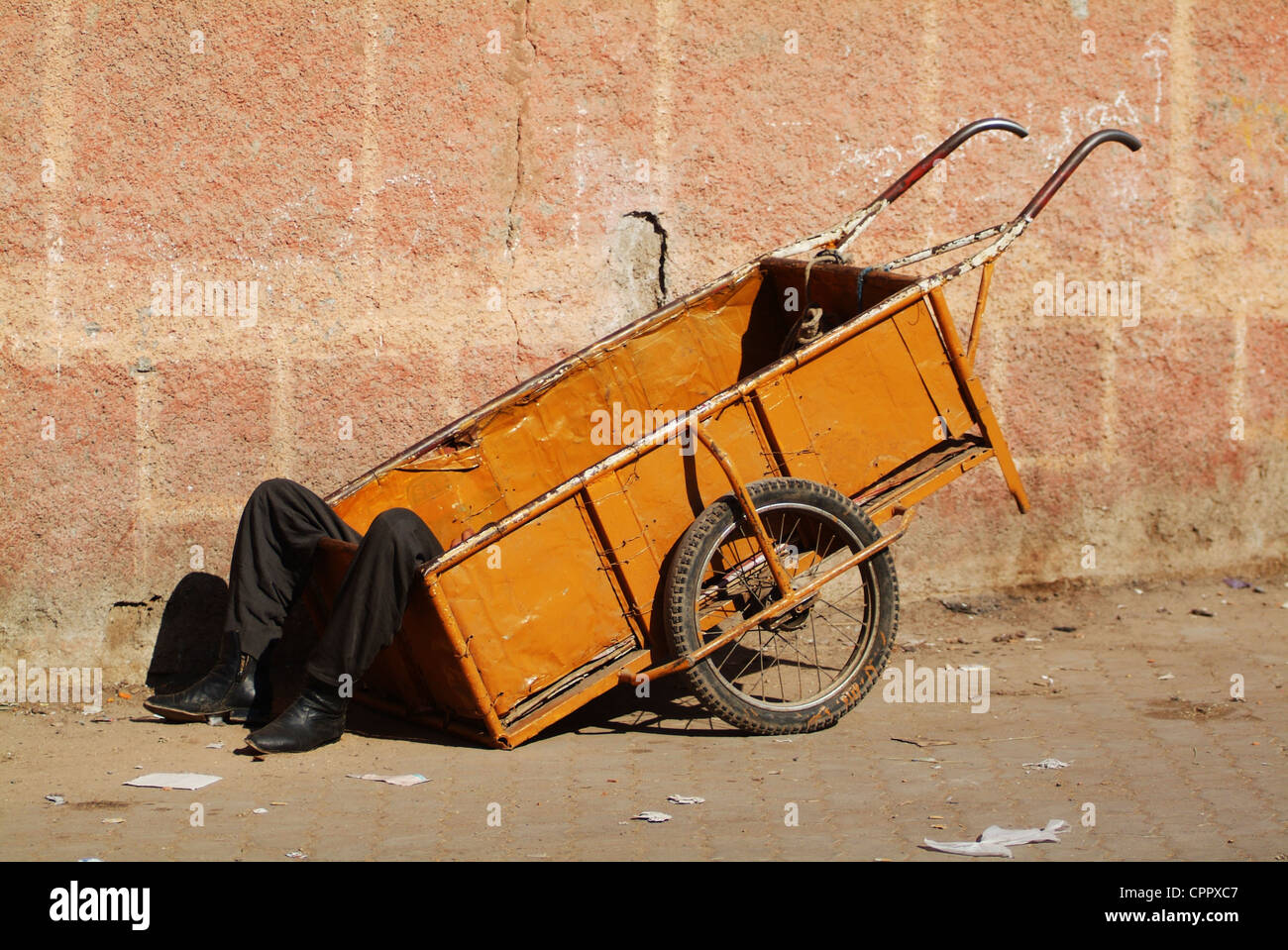 A man sleeping in Marrakesh Stock Photo - Alamy
