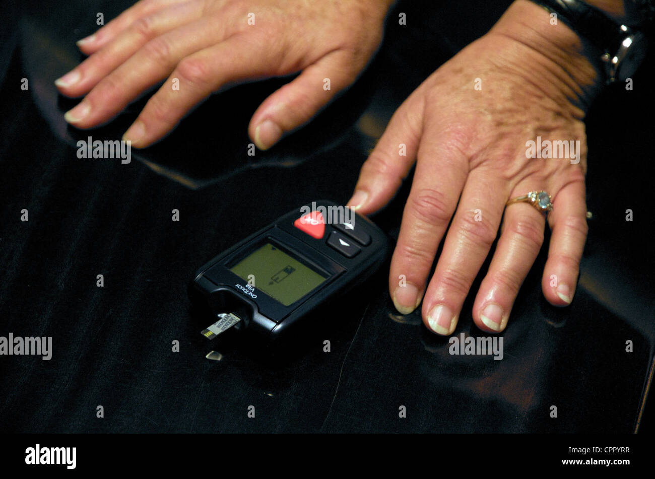 Closeup strip glucose testing hi-res stock photography and images - Alamy