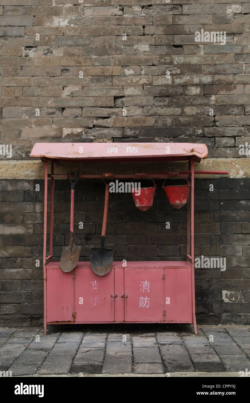 Fire suppression equipment at the Bell Tower Beijing China Stock Photo ...
