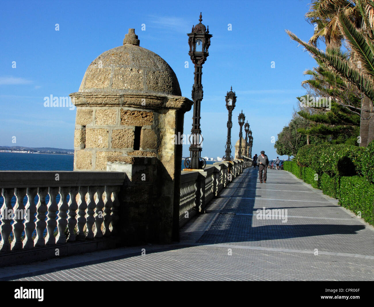 Spain Andalusia Cadiz promenade along Botanic garden Stock Photo - Alamy