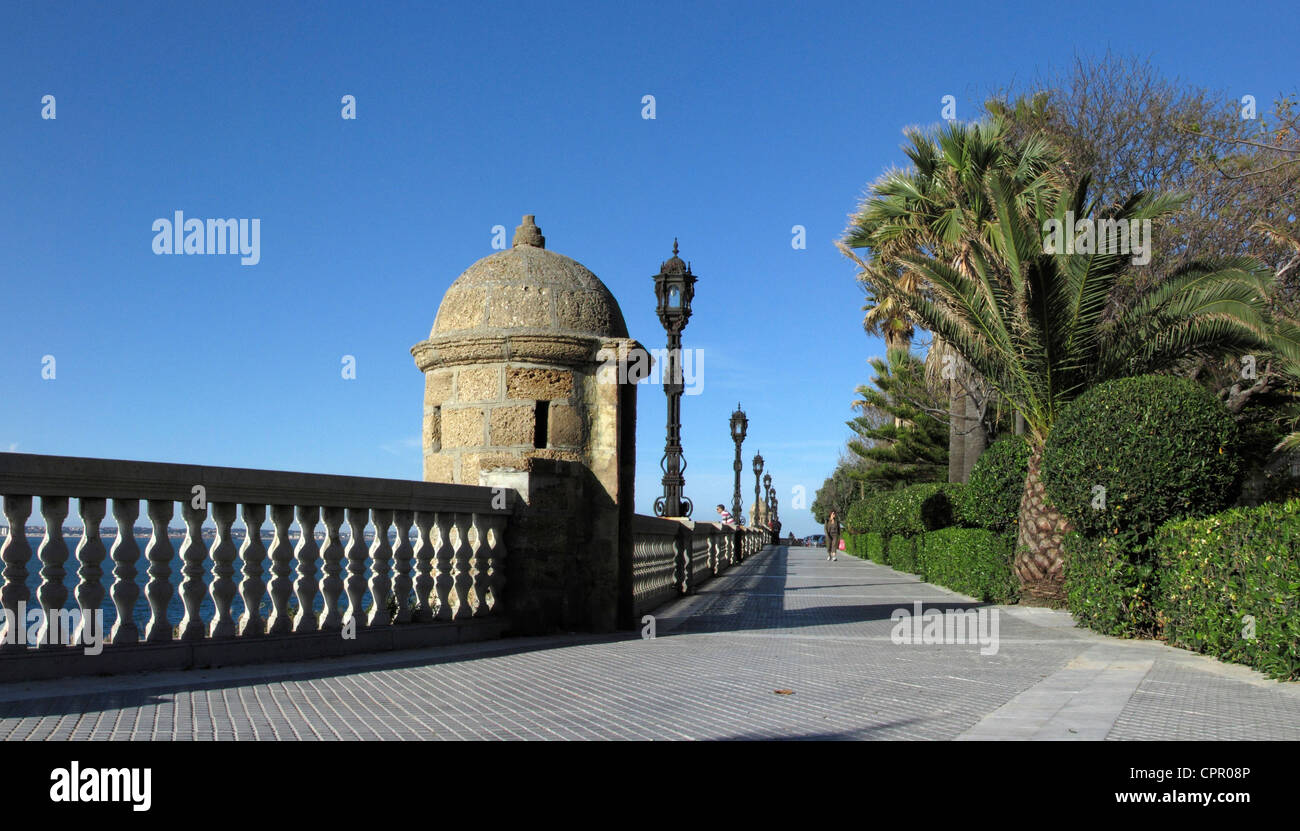 Spain Andalusia Cadiz promenade along Botanic garden Stock Photo - Alamy