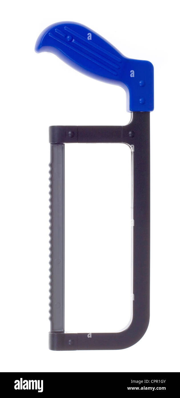 plastic saw, photo on the white background Stock Photo - Alamy