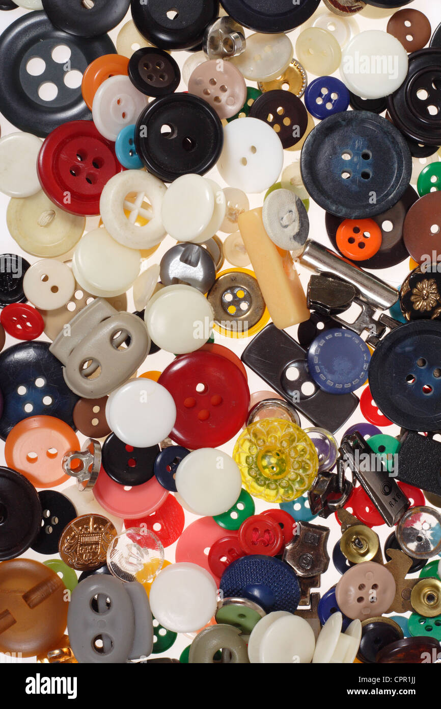 the many different sized and shaped buttons Stock Photo - Alamy