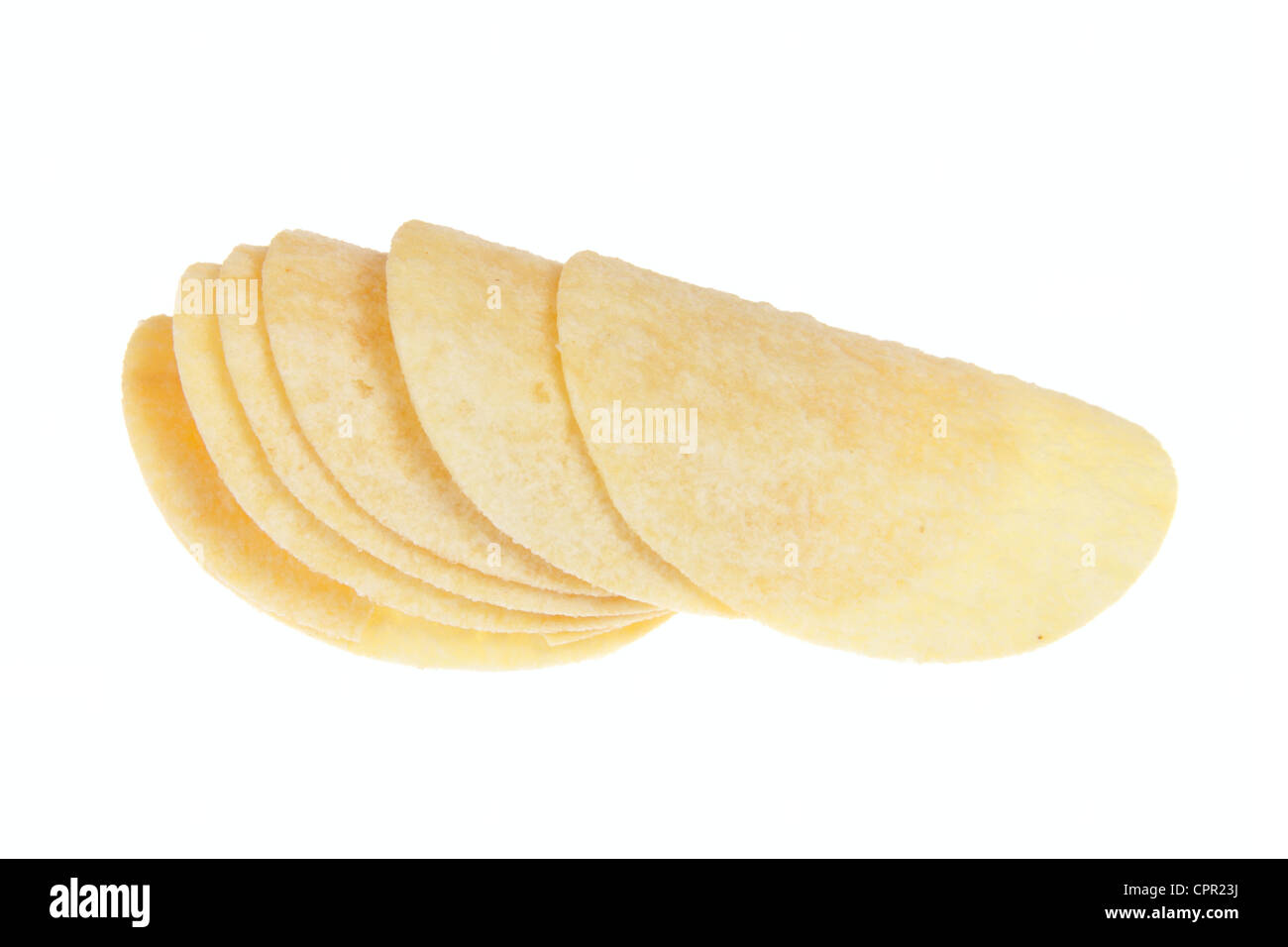 slices of potato chips, photo the white background Stock Photo - Alamy