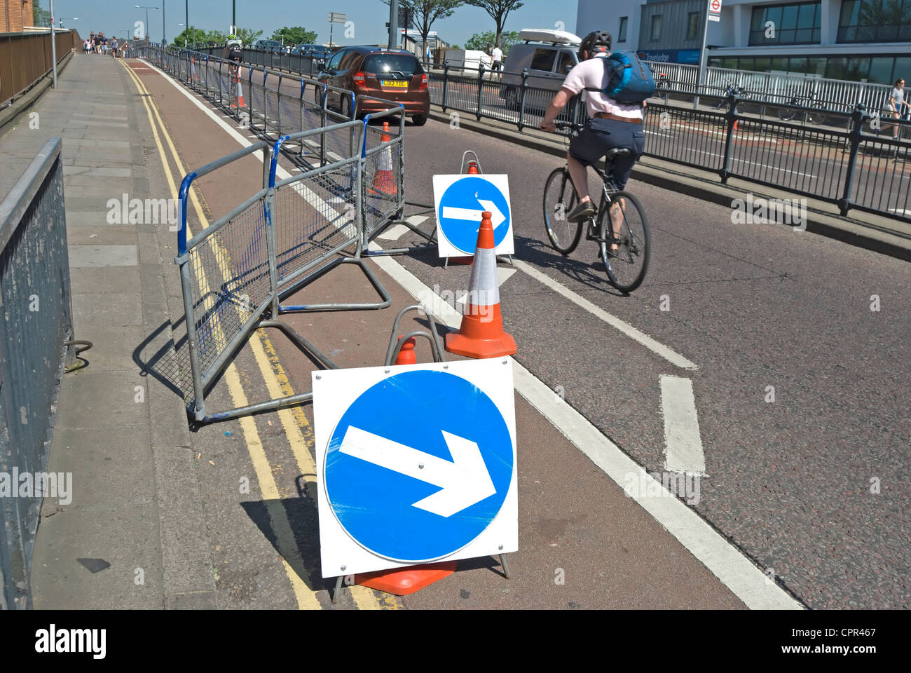 Right lane closed sign hi-res stock photography and images - Alamy