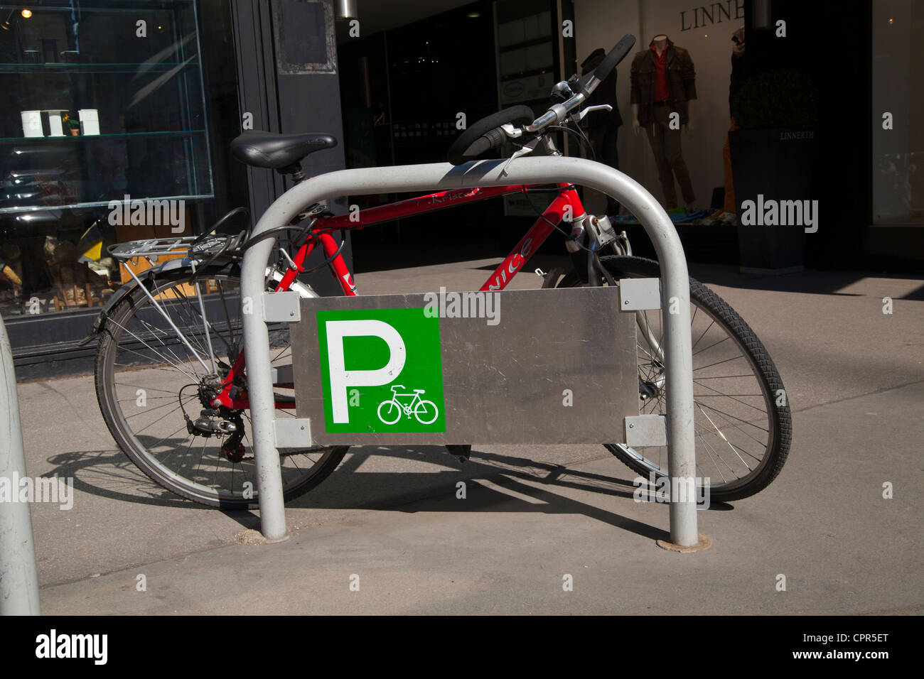 Cycle Parking with cycle, Vienna Stock Photo - Alamy