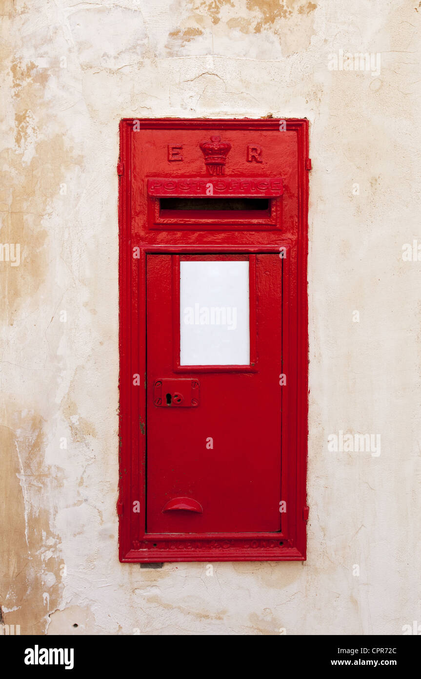 A British wall post box with a ER cipher, Mdina, Malta Stock Photo - Alamy