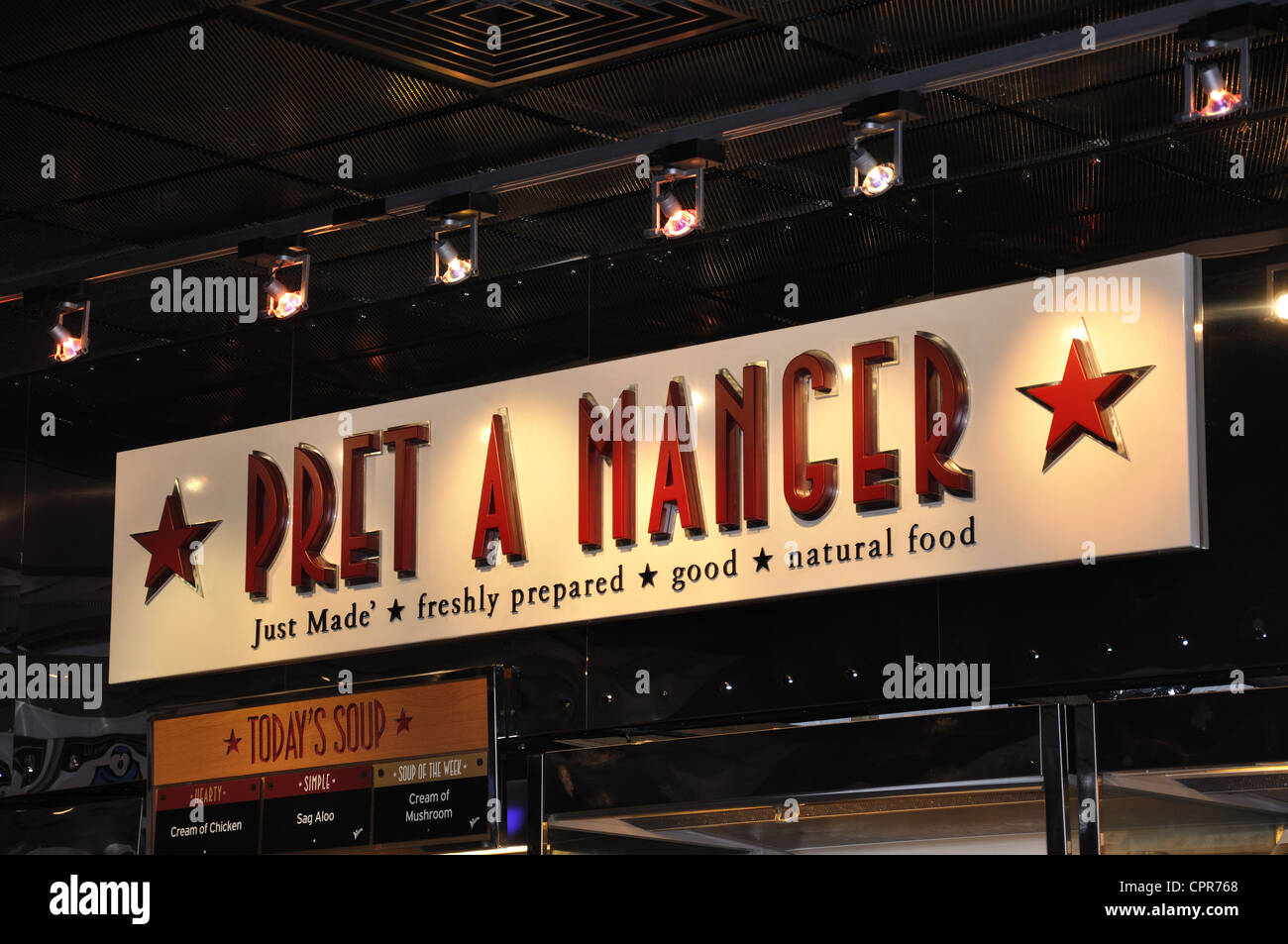 Pret A Manger business sign Stock Photo - Alamy