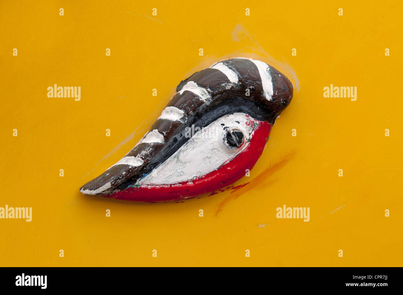 Eye of Osiris on a traditional Maltese fishing boats (luzzu) in the ...