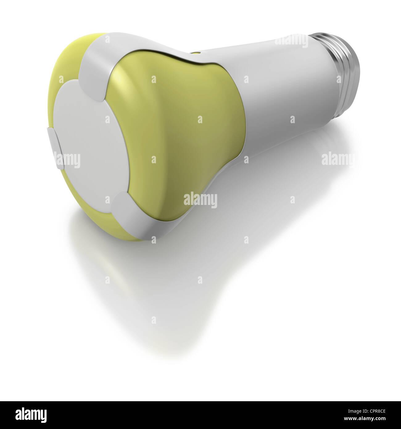 Long lasting LED light bulb on white background Stock Photo - Alamy