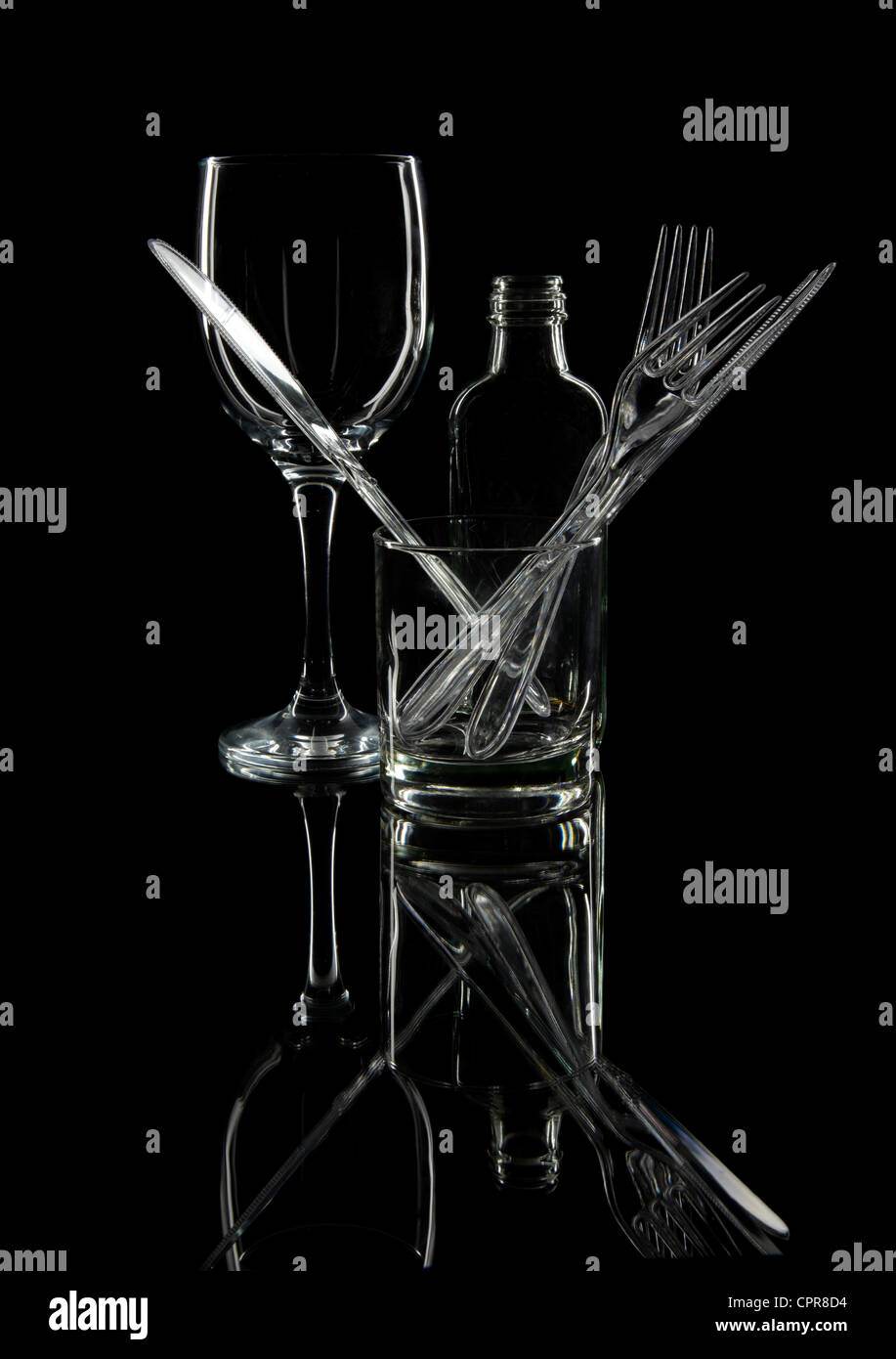 selection of clear and glass kitchen items Stock Photo - Alamy