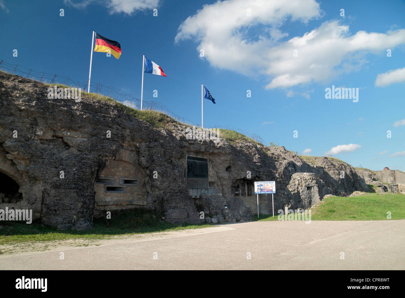 General view of the front entrance of Fort Douaumont, near Verdun ...