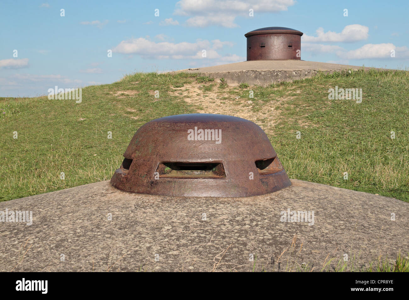 Machine gun turret with an observation position behind, on top of Fort ...