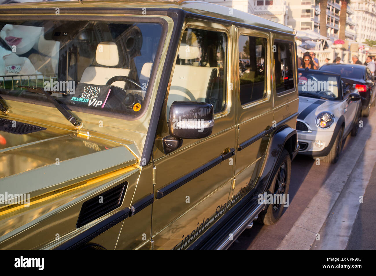 Luxury gold mercedes benz car spotted in La croisette boulevard in ...