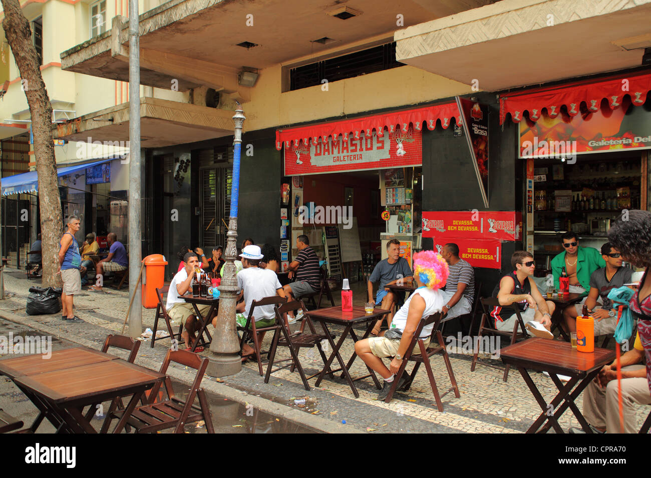 Brazil Rio de Janeiro Lapa district men sat in a bar Stock Photo - Alamy