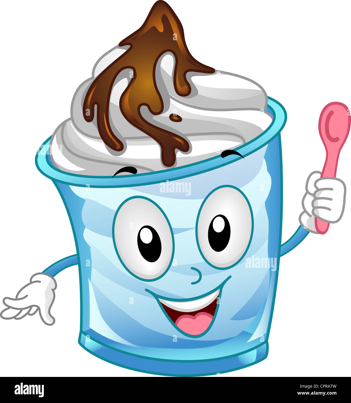 Mascot Illustration Featuring a Sundae Stock Photo - Alamy