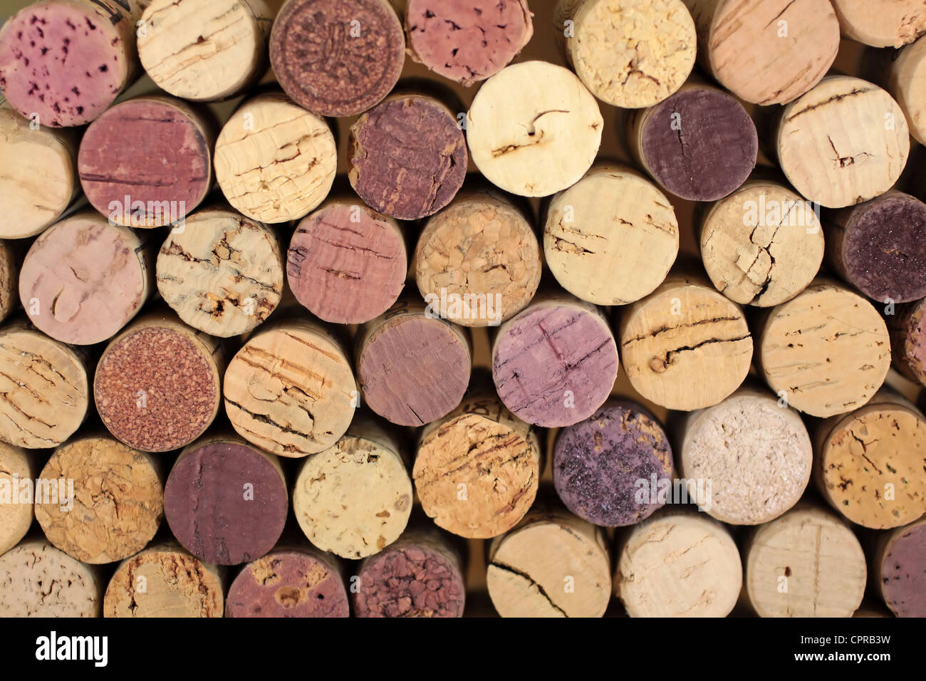 Stacked corks of bottles of red wine Stock Photo - Alamy