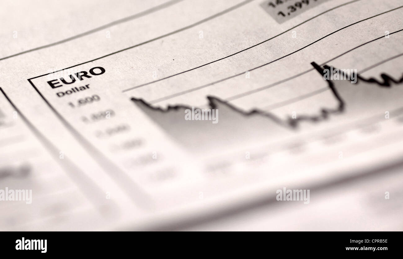 Chart in German newspaper with Euro Stock Photo - Alamy