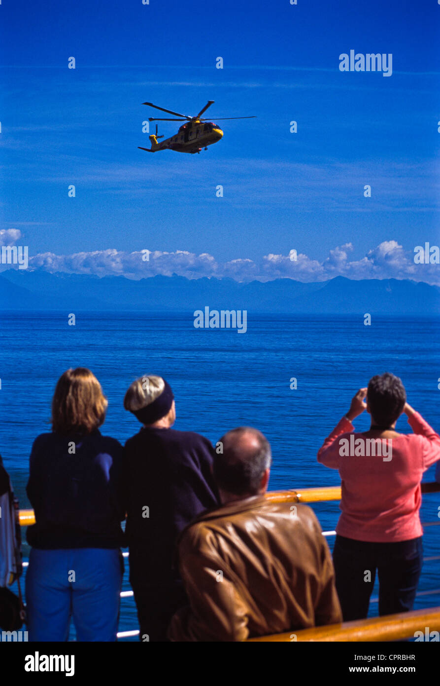 Lifeline emergency Canadian helicopter transporting patient to hospital ...
