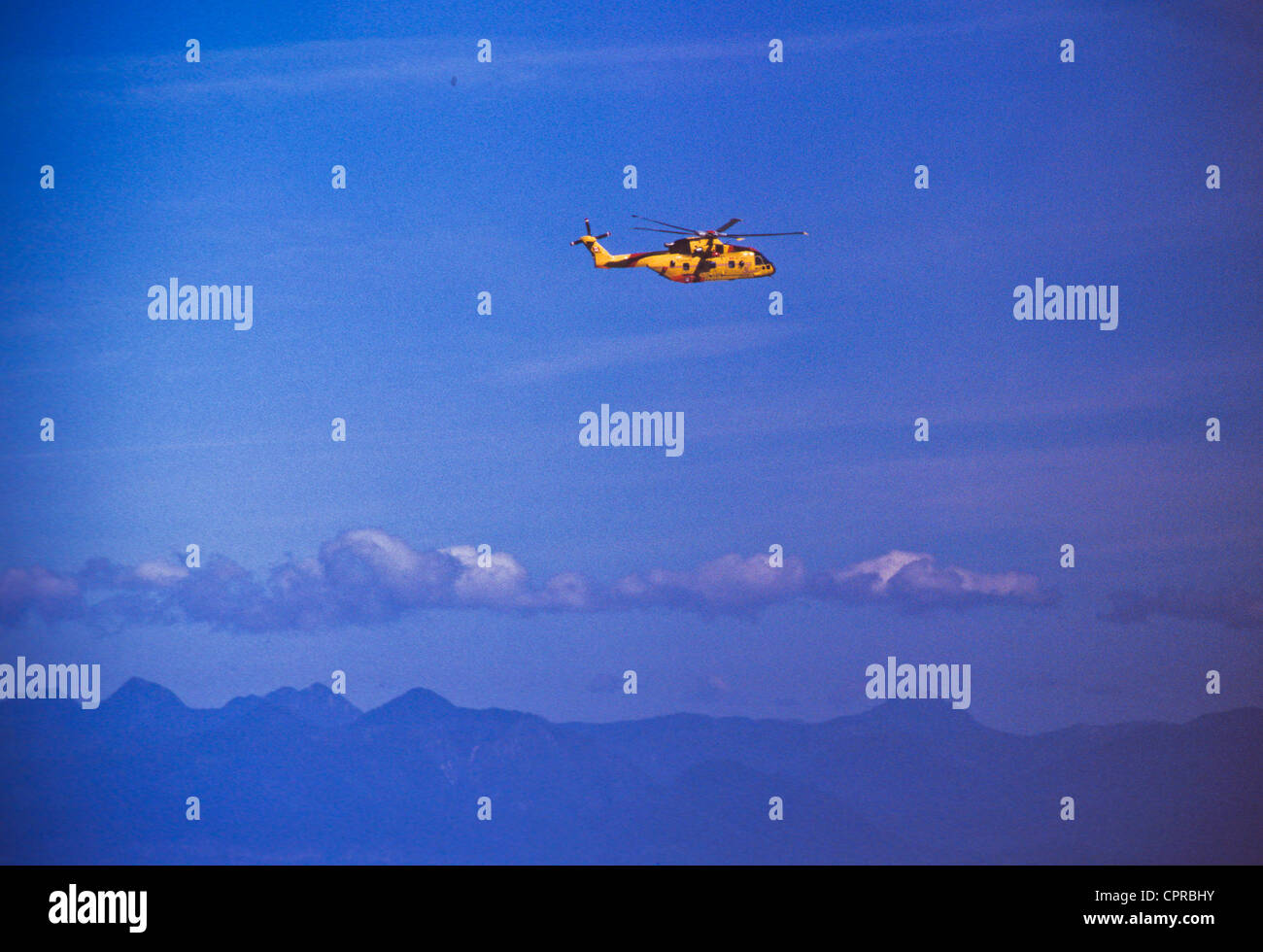 Lifeline emergency Canadian helicopter transporting patient to hospital ...