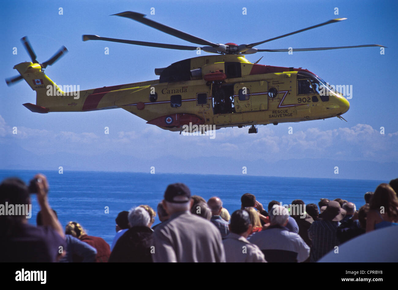 Lifeline emergency Canadian helicopter transporting patient to hospital ...