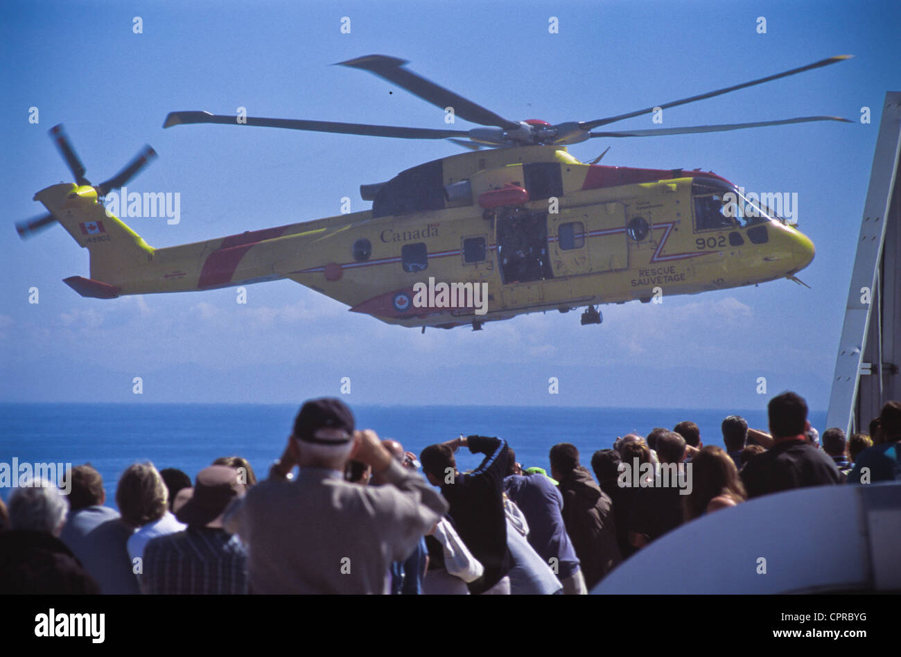 Lifeline emergency Canadian helicopter transporting patient to hospital ...