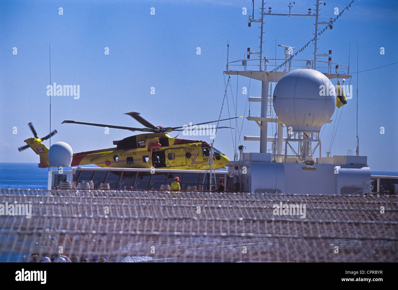 Lifeline emergency Canadian helicopter transporting patient to hospital ...