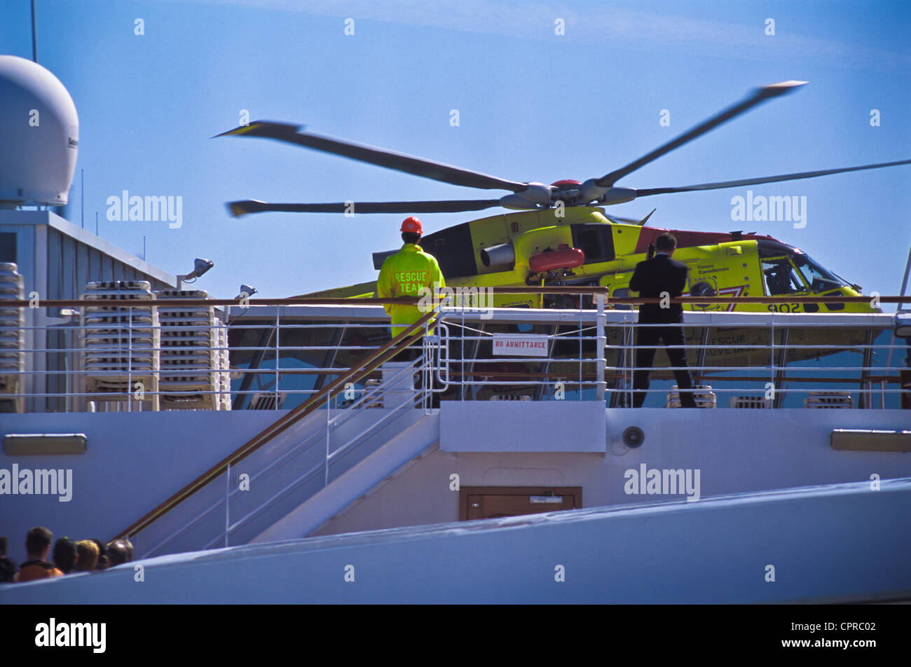 Lifeline emergency Canadian helicopter transporting patient to hospital ...