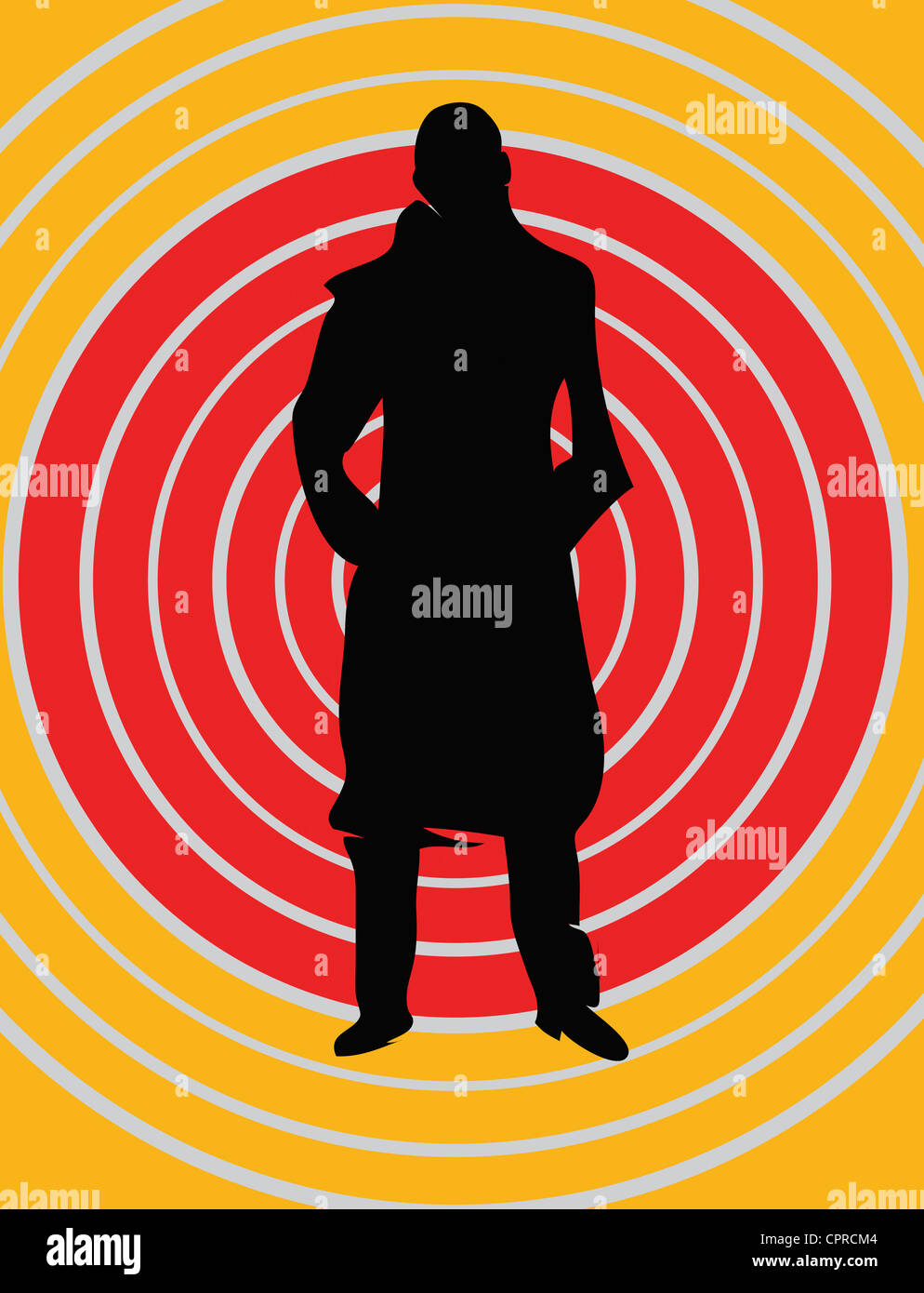Silhouette of agent in front of target Stock Photo - Alamy
