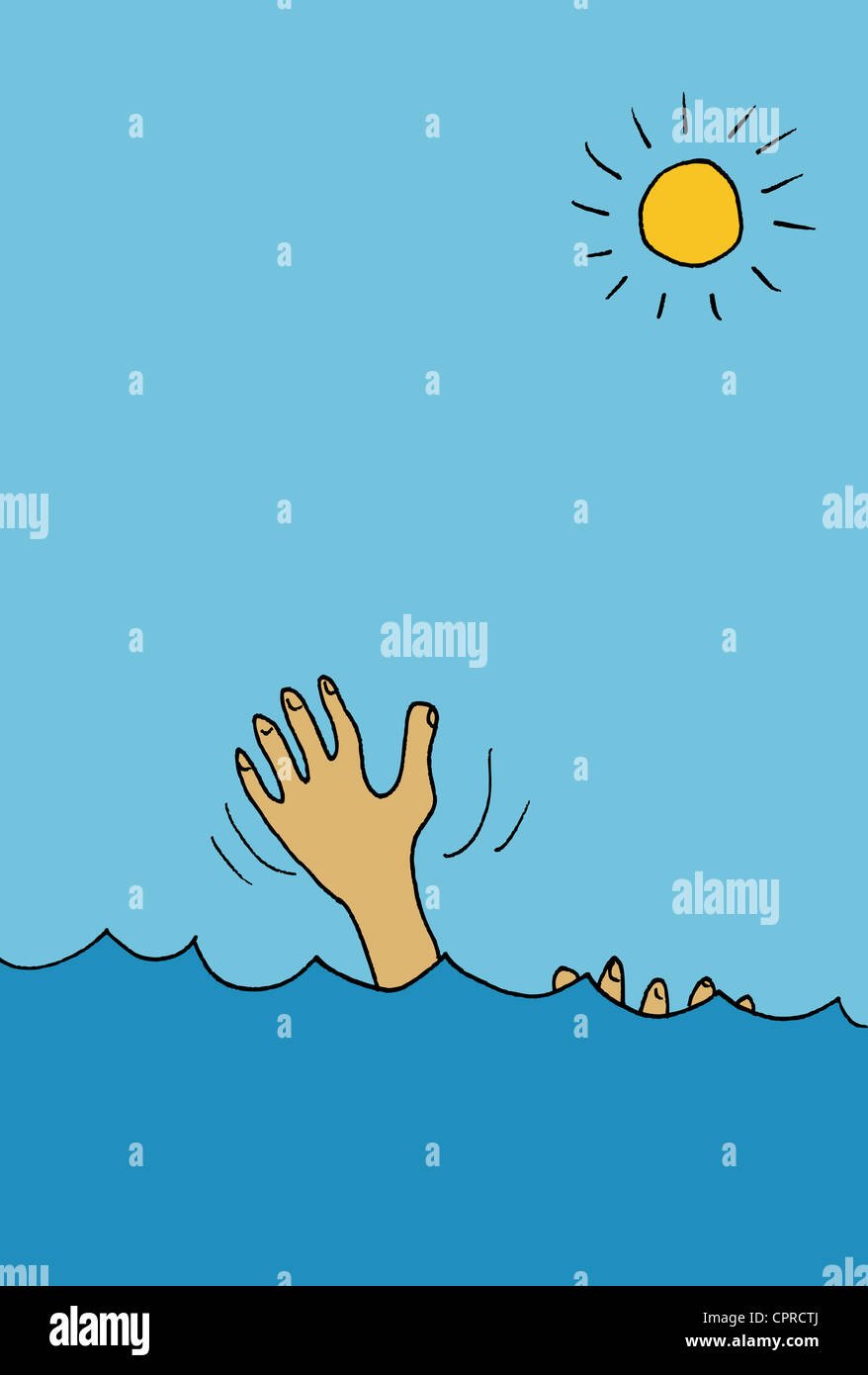 Drowning hand water hi-res stock photography and images - Alamy