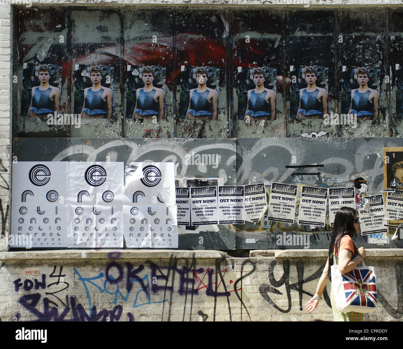 Brick Lane fly posters Stock Photo - Alamy