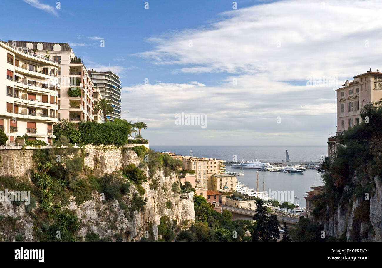 Monte Carlo pier view from the top of the main railway station Stock ...