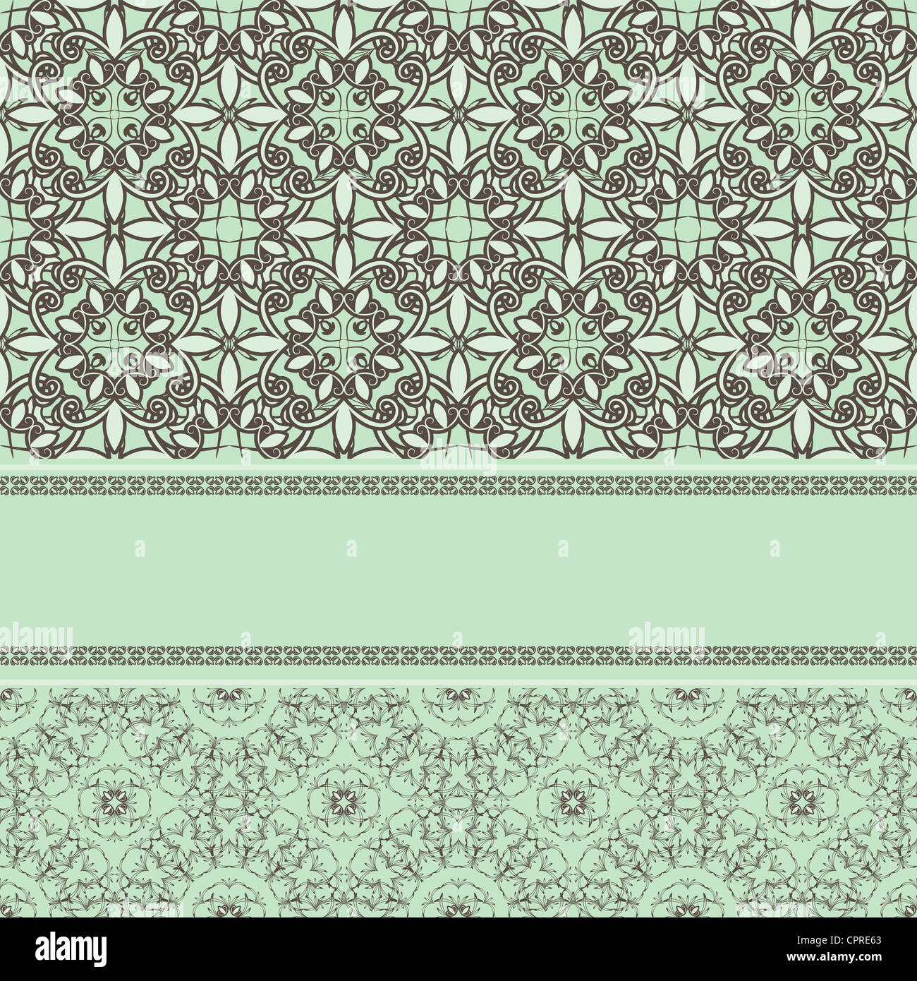 vector vintage pattern with frame for your text, 2 seamless patterns ...