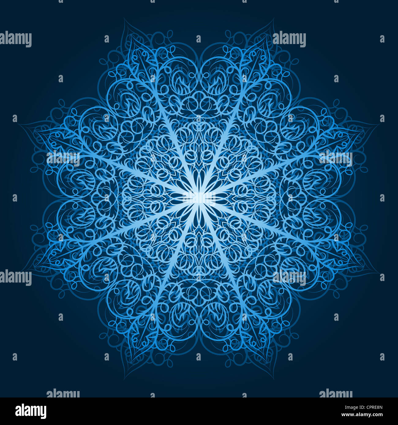 highly detailed blue snowflake Stock Photo - Alamy