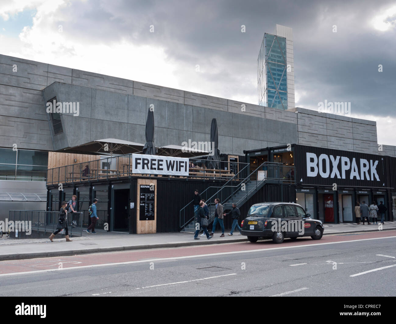 Boxpark pop-up shopping centre in Shoreditch, London Stock Photo - Alamy