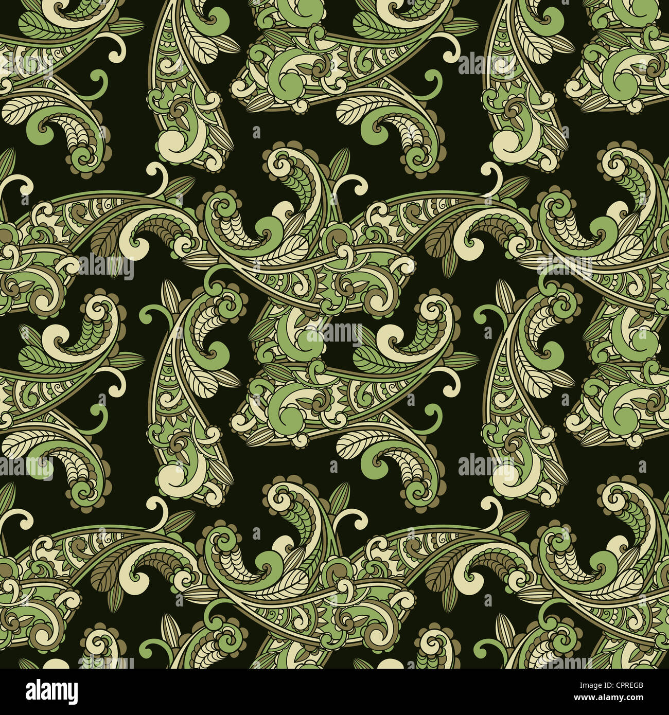 seamless paisley pattern in green Stock Photo - Alamy