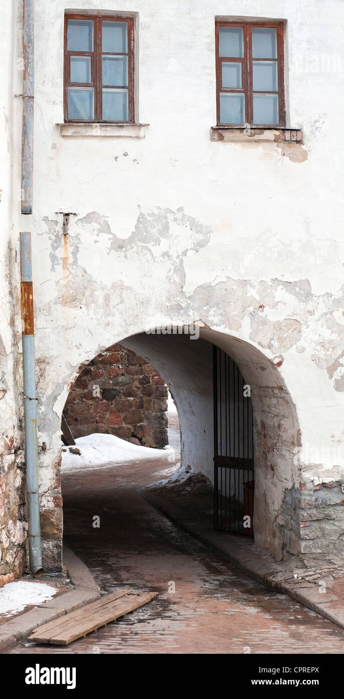 Old gate of Vyborg castle Stock Photo - Alamy