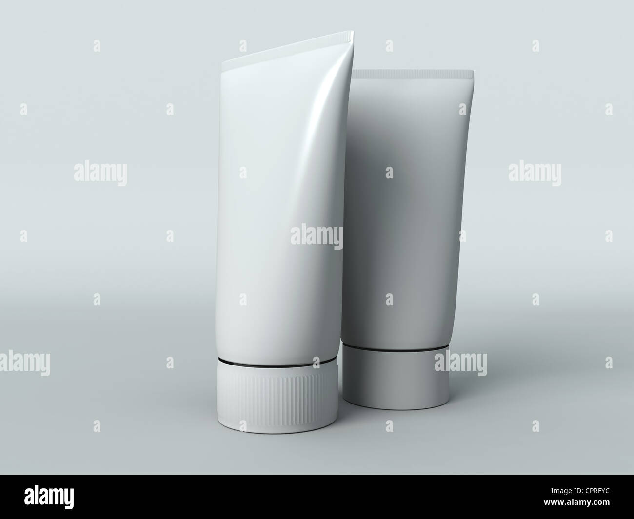 photorealistic 3d image of 2 product tubes commonly used in the ...