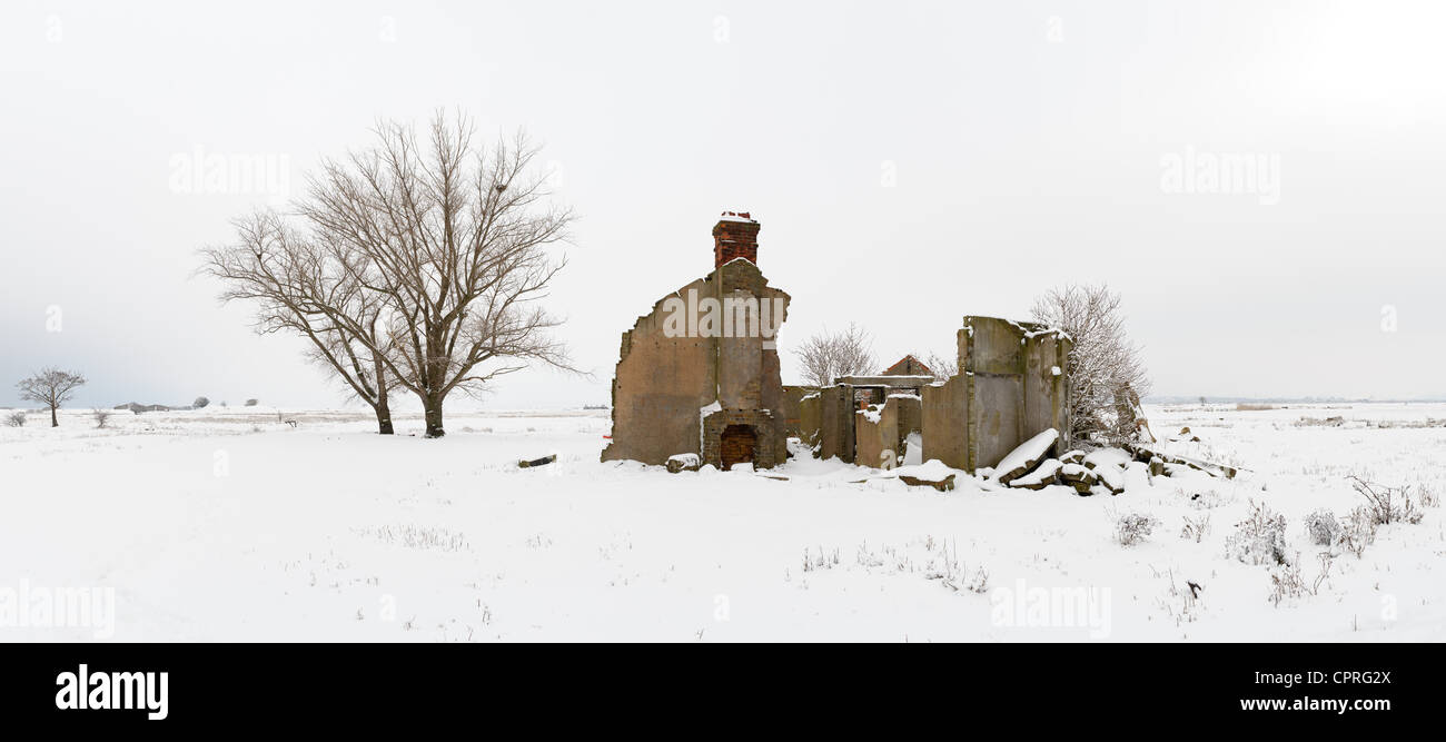 winter snows come to the North Kent Marshes, Hoo Peninsula Kent Stock ...
