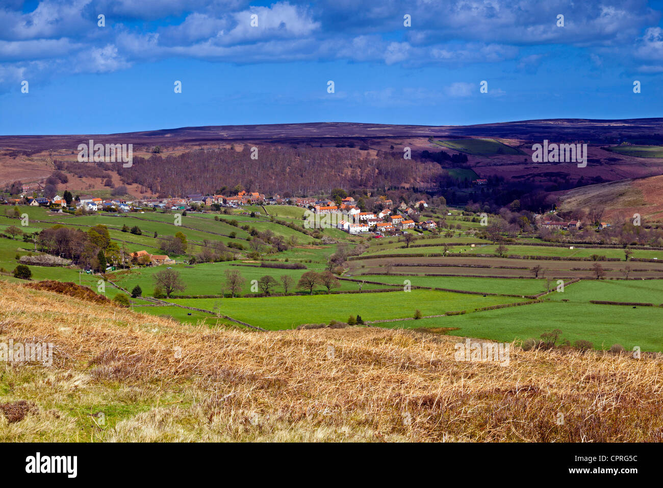 View over Castleton, North Yorkshire Moors National Park Stock Photo ...