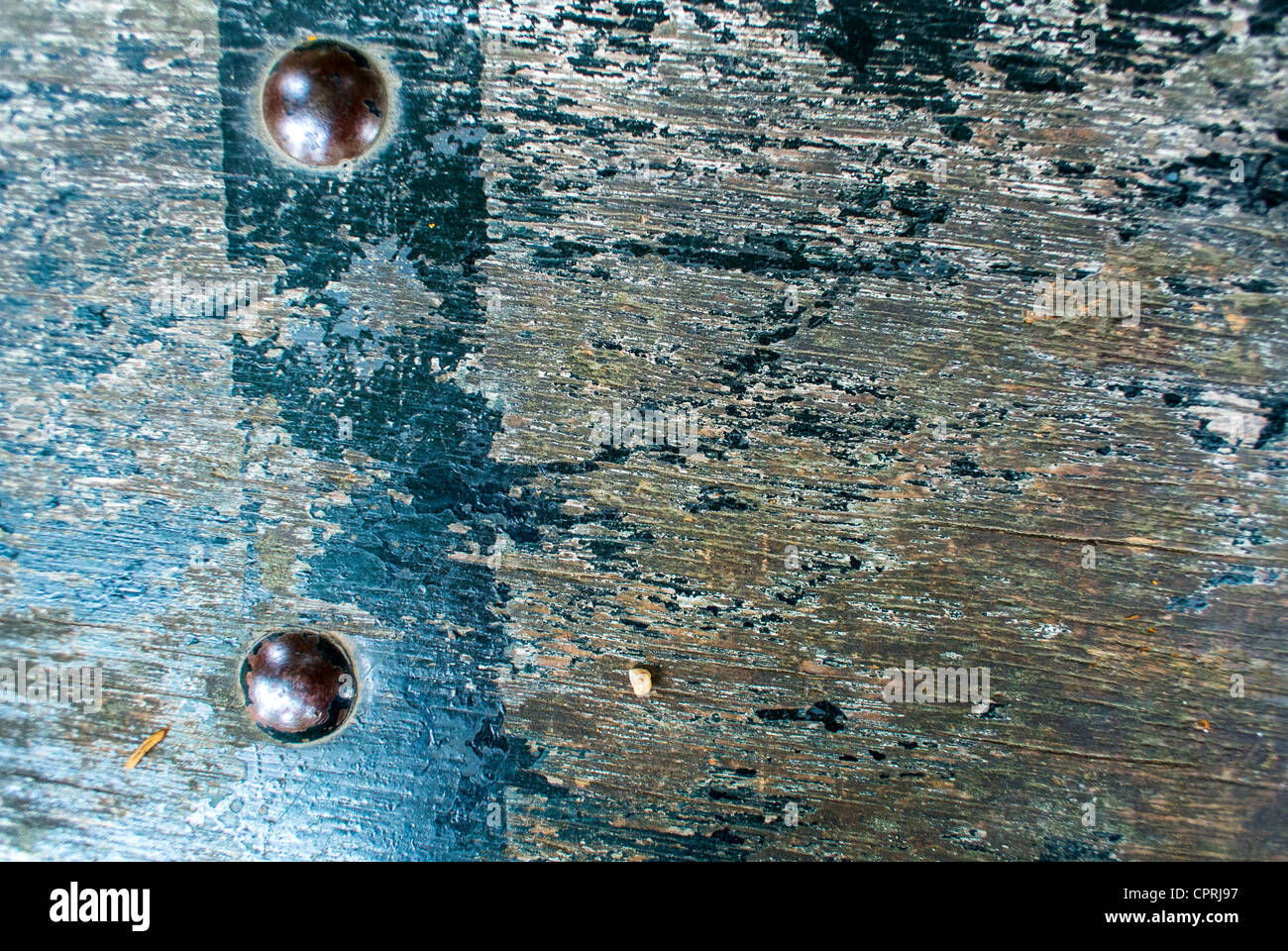 Background, Old Wood Grain Texture, Cracked Detail, Rivets Stock Photo ...