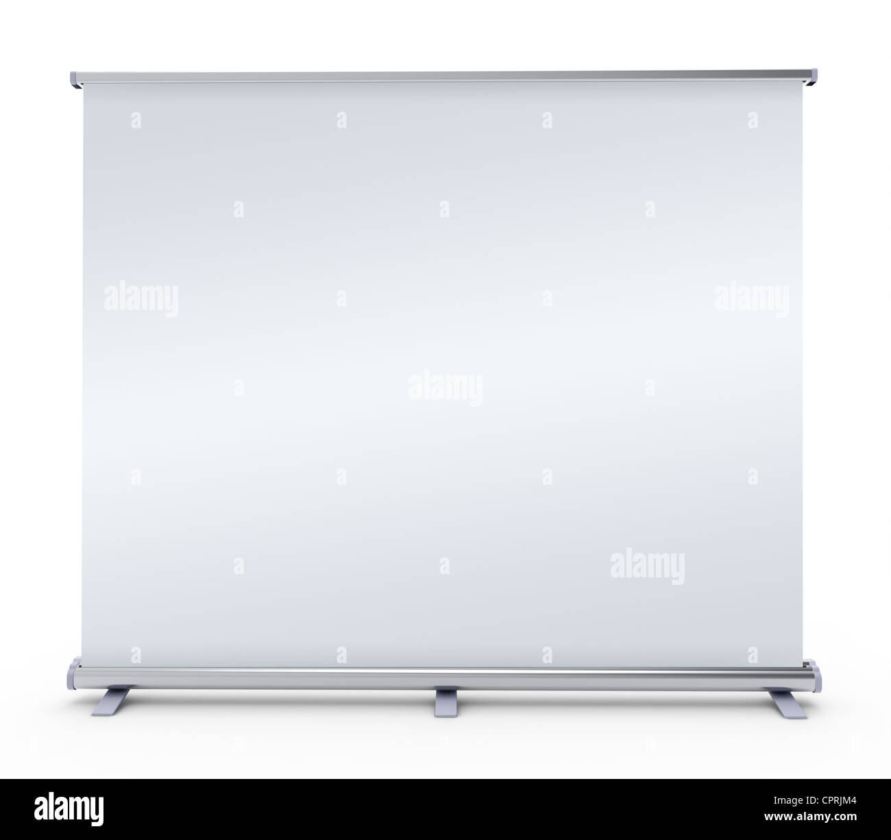 Blank roll up banner display - on white background Stock Photo - Alamy