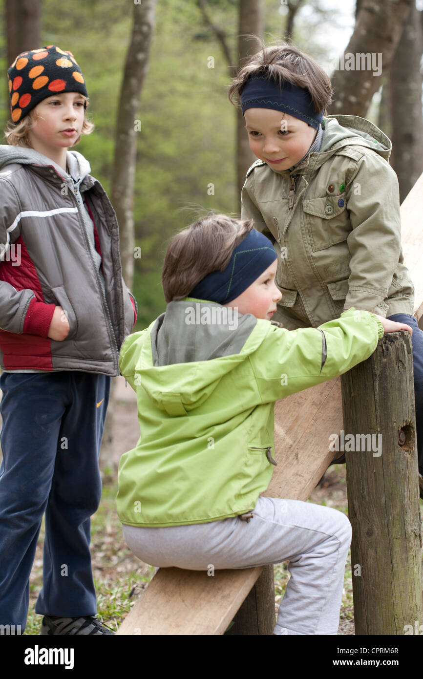 Family at the playground Stock Photo - Alamy