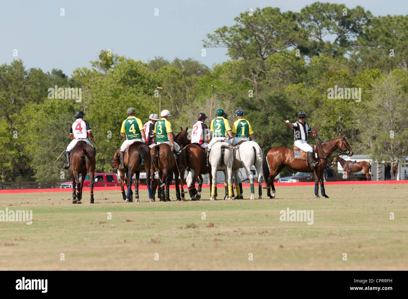 Polo teams & umpire during a State Farm & Eagle Prime Lending teams ...