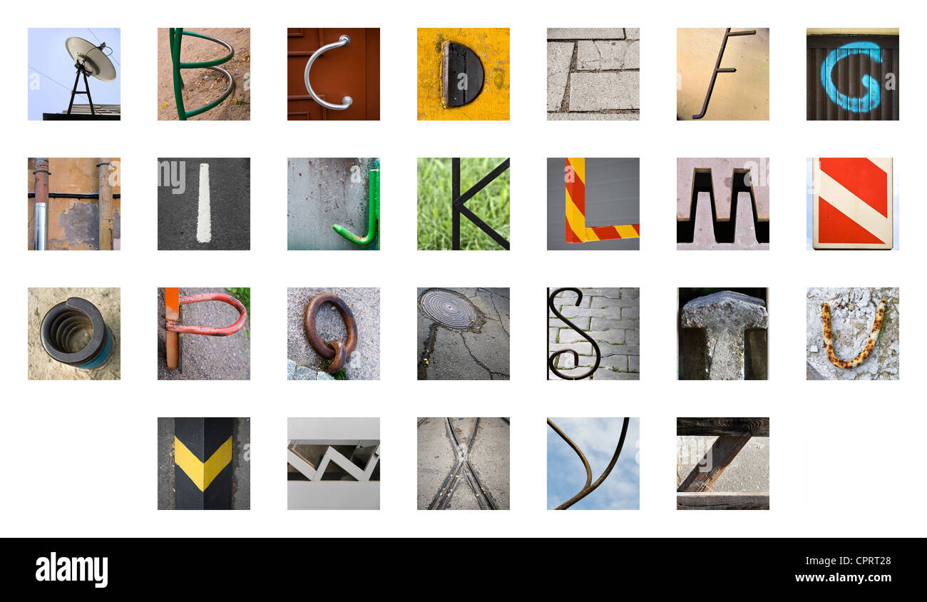 Uncommon abstract urban fragments with full English alphabet from A to ...