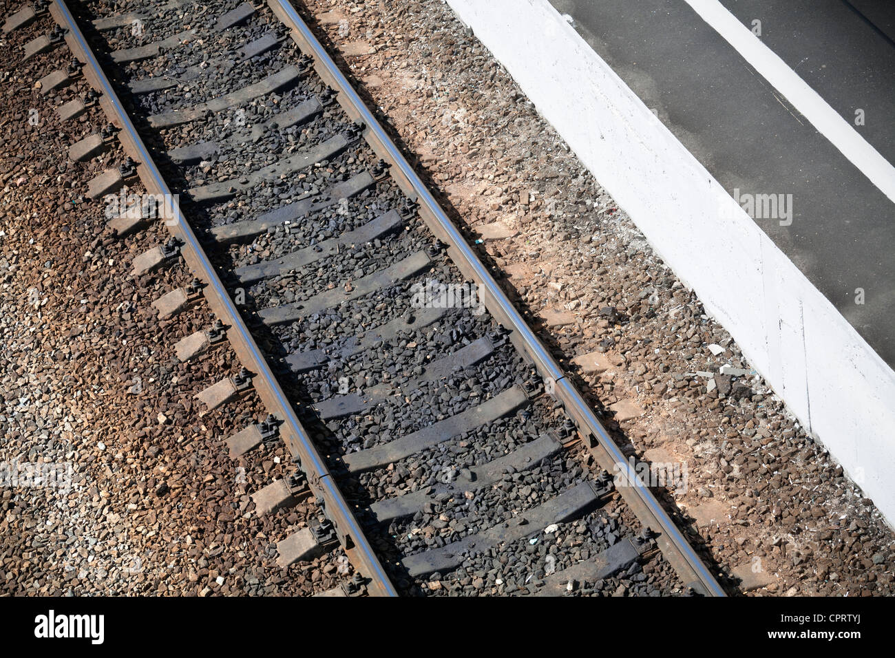 Railroad with platform texture Stock Photo - Alamy